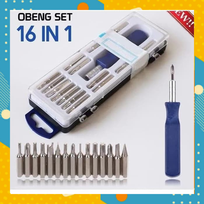 Jual Obeng Set 16 in 1 Student Tool Kit AR7119B4 | Shopee Indonesia