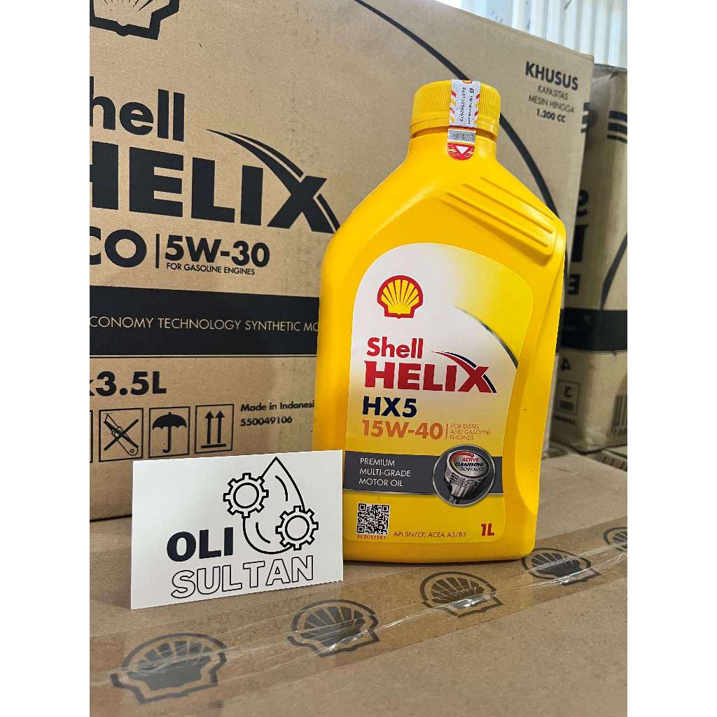 Jual OLI MESIN MOBIL SHELL HELIX HX5 15W-40 | HX5 1 LITER | BARCODE ...