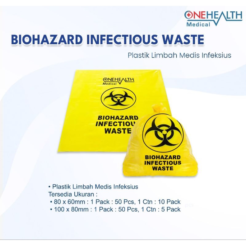 Jual Kantong Plastik Kuning Biohazard / Limbah Medis Ukuran 80x60cm dan ...