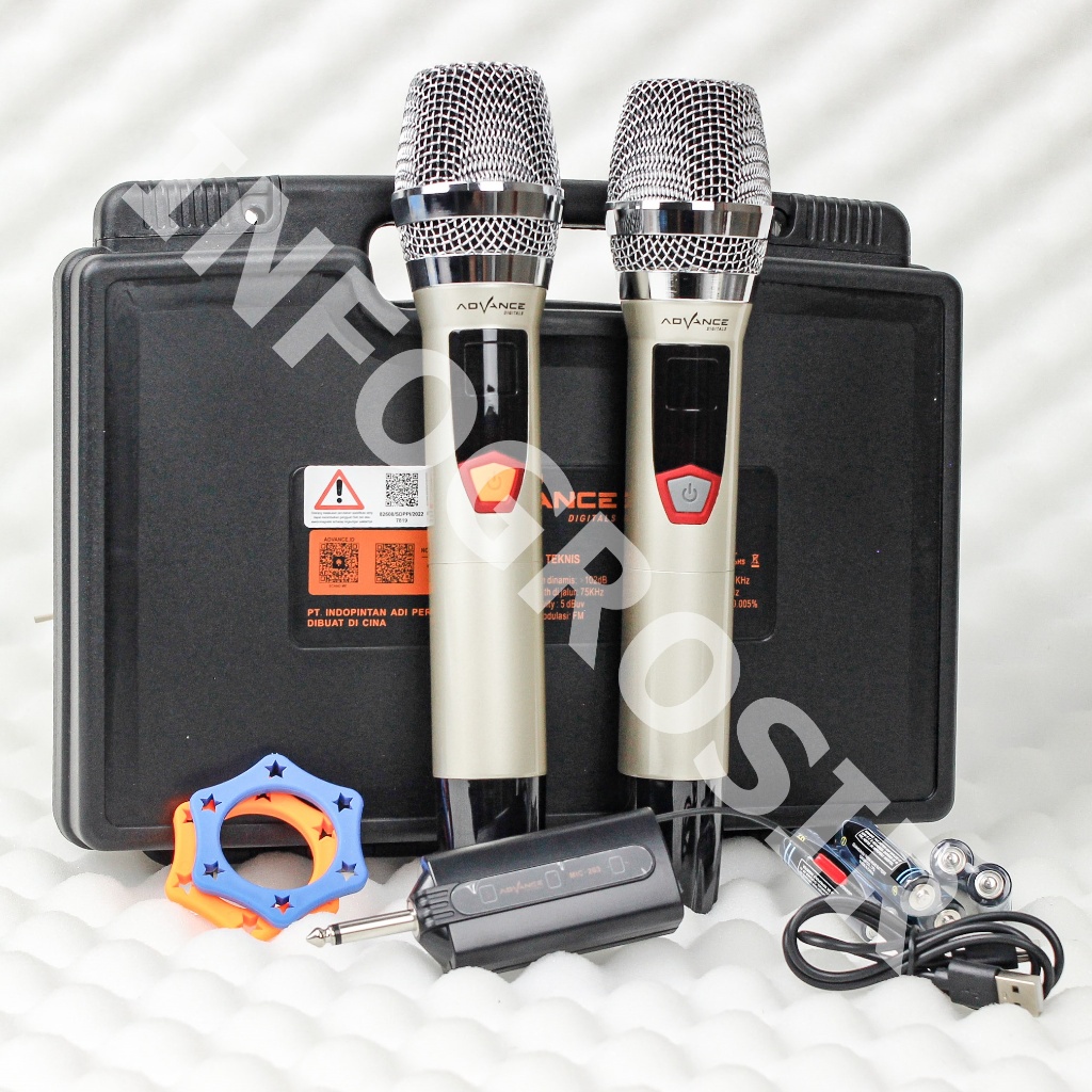 Jual MIC-203 Advance Profesional 2 Mic Wireless Microphone Karoke Mic ...