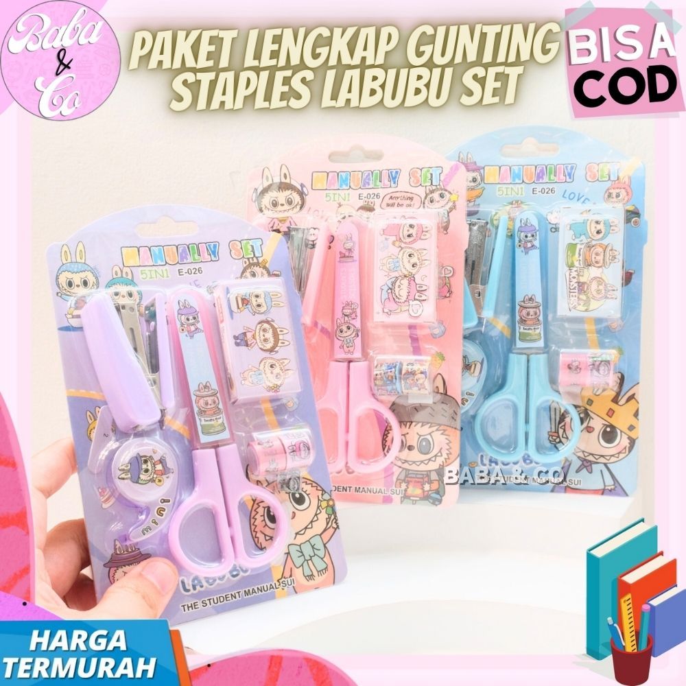 Jual 1 SET GUNTING STAPLES LABUBU LUCU UNIK PAKET GUNTING STAPLES LABU ...