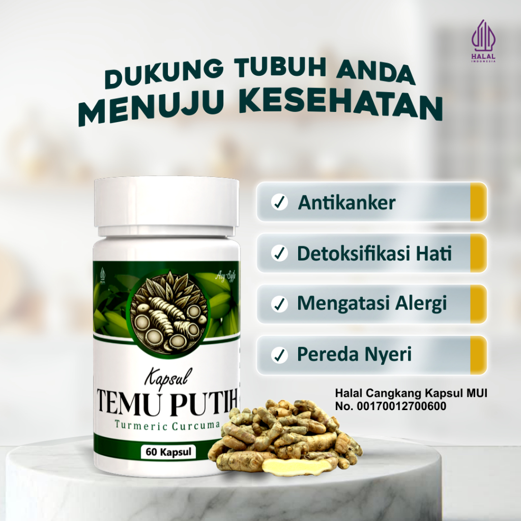 Jual Kapsul Herbal Temu Putih / Kunyit Putih Original / Curcuma ...