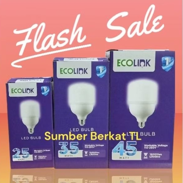 Jual Lampu LED Bulb Ecolink 25W 35W 45W Kapsul Capsul Garansi 1 Tahun ...