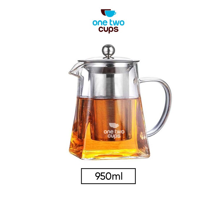 Jual One Two Cups Teko Pitcher Teh Chinese Teapot Maker Borosilicate Glass 950ml - TP-761 ...