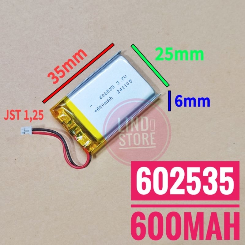 Jual 602535 Baterai Headset Bluetooth Batre Handsfree Wireless | Shopee ...