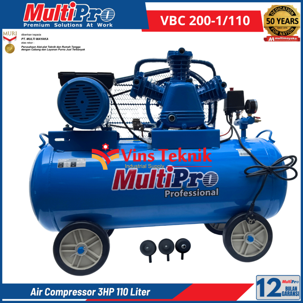 Jual Mesin Kompresor Angin Air Compressors 3HP Belt Driver MultiPro VBC ...