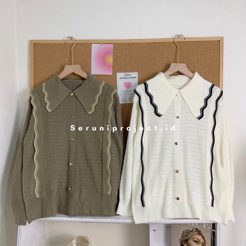 Jual Priscilla sailor collar blouse atasan vintage ruffle korean style ...