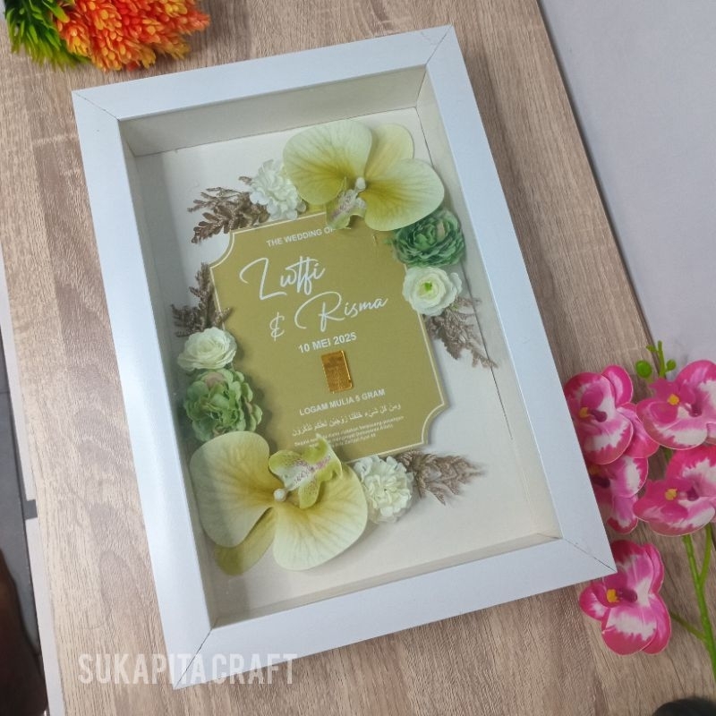 Jual Mahar Pernikahan Akrilik Estetik Model Frame Rustic Custom Bingkai Mahar Wedding Mewah ...