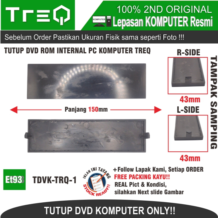 Jual ET93 TDVK-TRQ-1 TUTUP DVD ROM INTERNAL PC KOMPUTER TREQ | Shopee ...