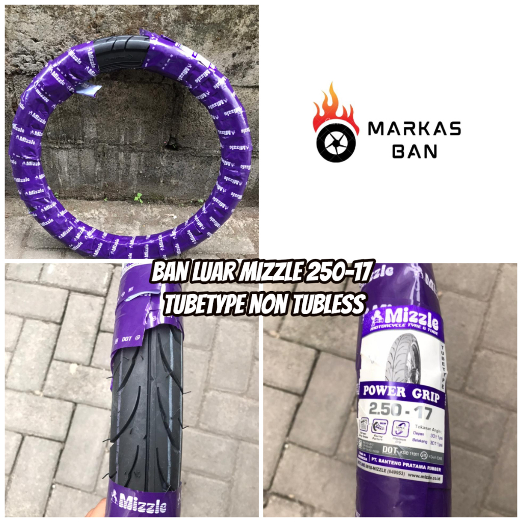 Jual BAN LUAR MIZZLE 250-17 275 -17 POWER GRIP MOTOR BEBEK TUBETYPE ...