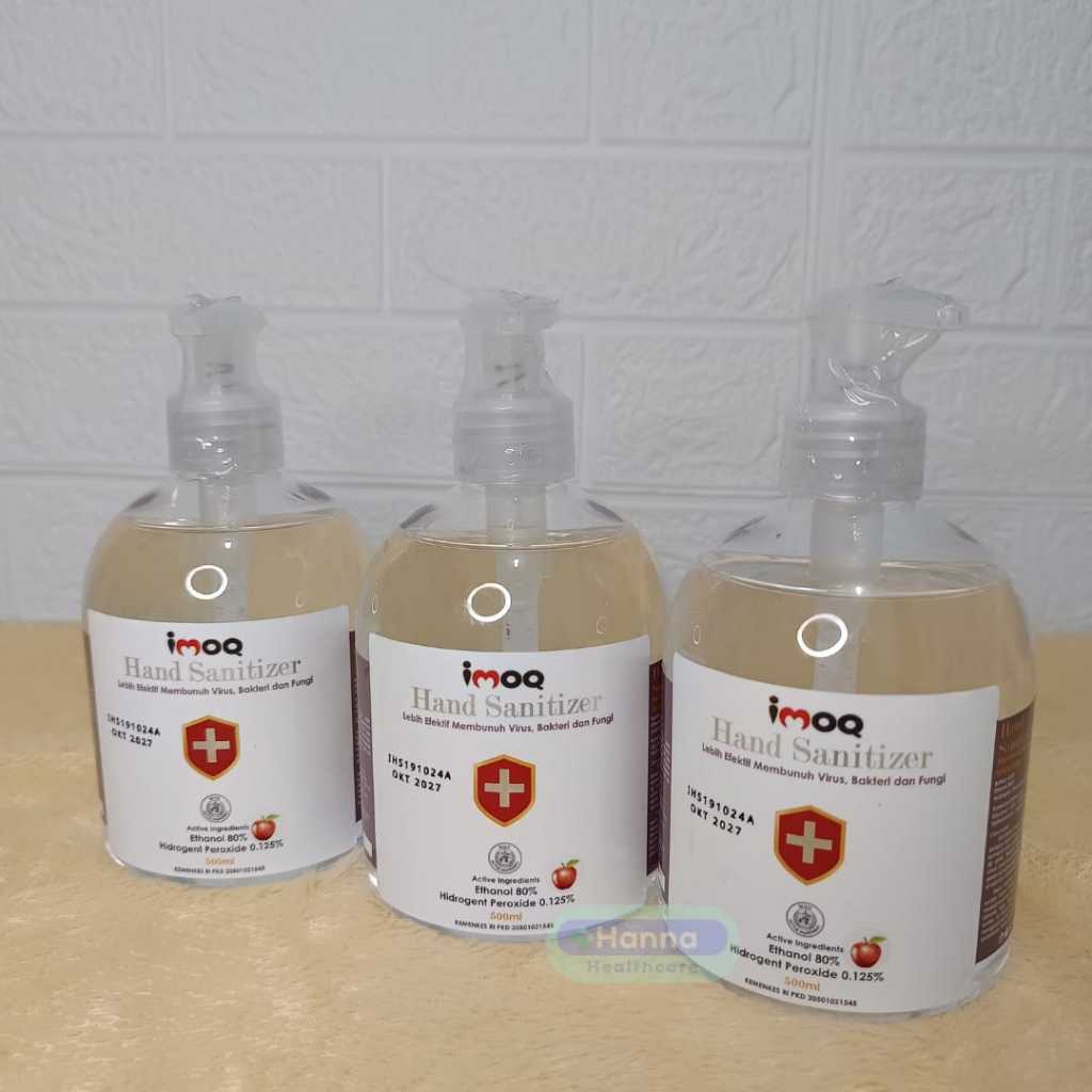 Jual iMOQ Hand Sanitizer dengan kandungan Ethanol 80%, kemasan botol ...