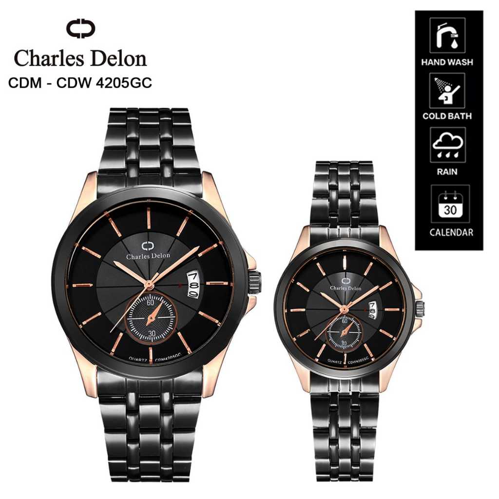 Jual Official CHARLES DELON Watch Free Box Original Jam Tangan Rantai ...