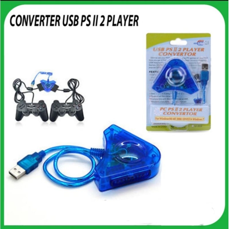 Jual Converter USB 2 Slot Double Stik PS2 PS 3 / Convertor Stick Setik ...