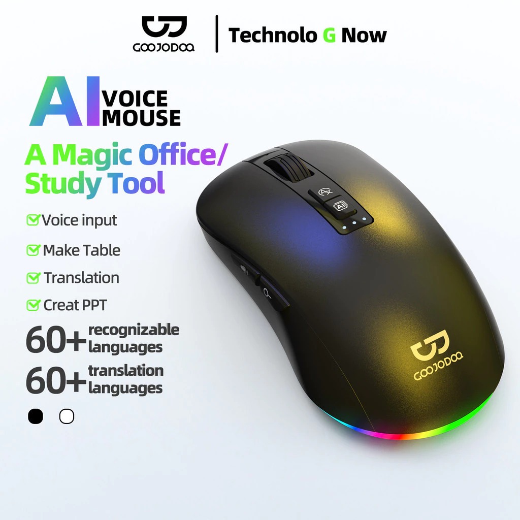 Jual GOOJODOQ Mouse 2-in-1 AI Smart Wireless Bluetooth Mouse AI Assist ...