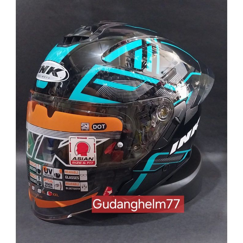 Jual HELM INK TERRA 2 MOTIF#1-HELm ink half face double visor | Shopee ...