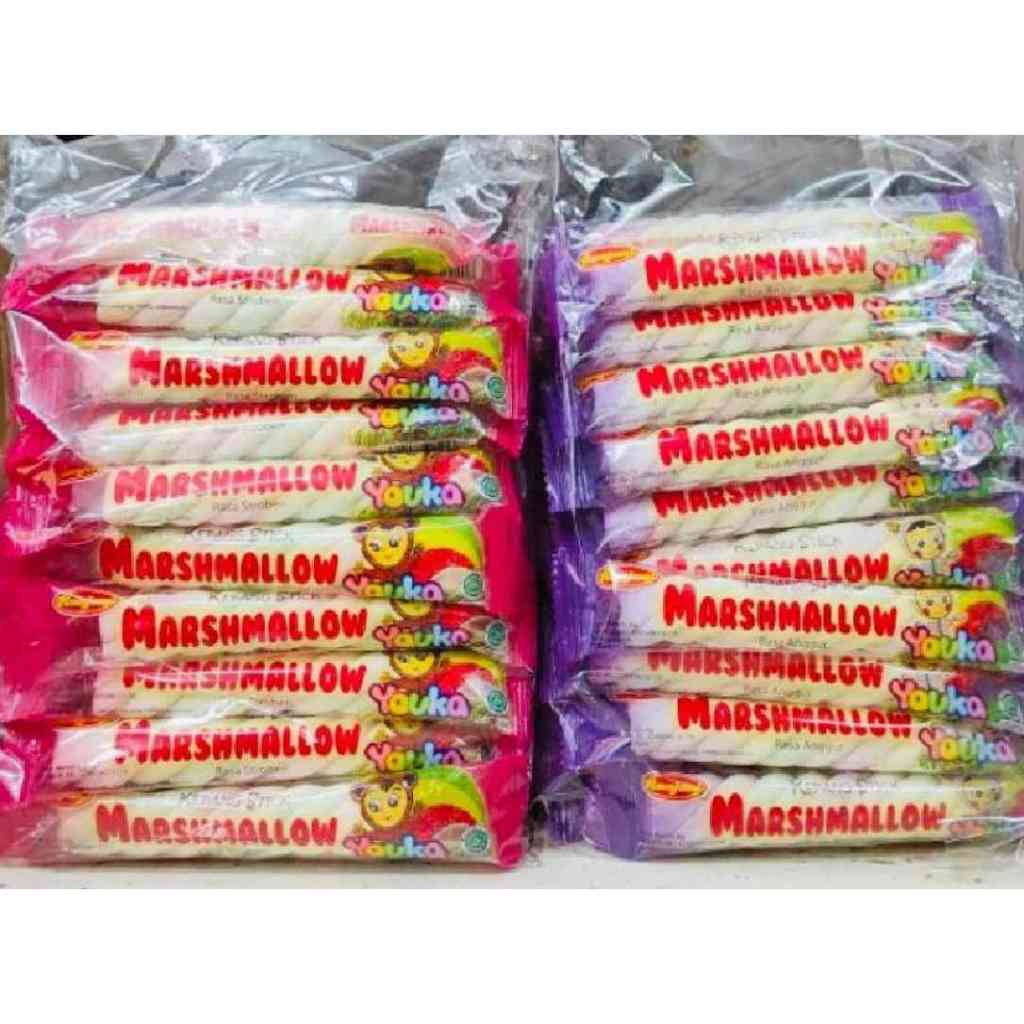 Jual Marsmellow aneka rasa youka isi 20 pcs/pak / Marshmallow Kepang ...