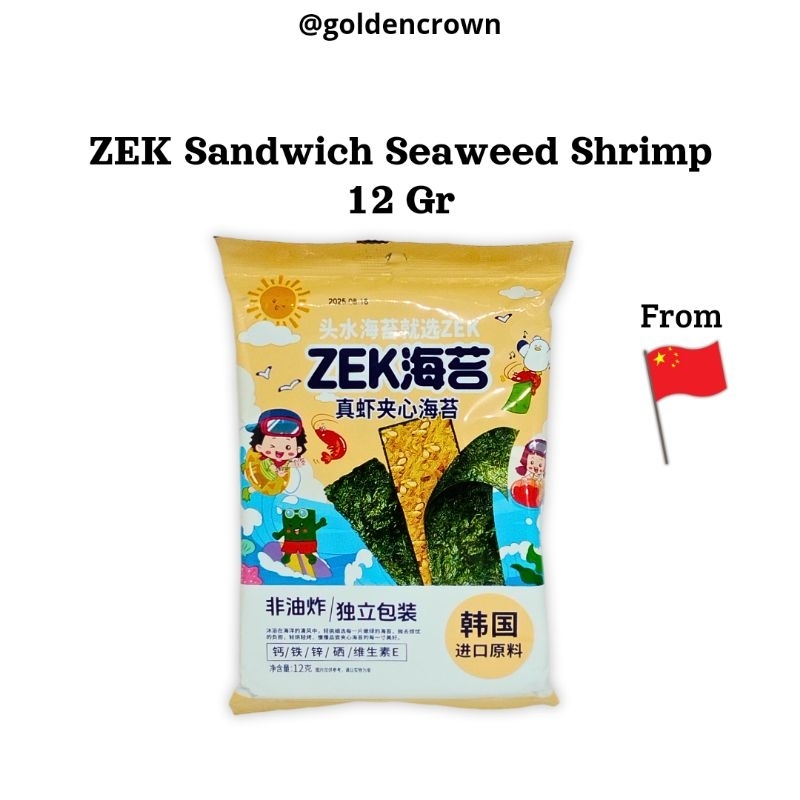 Jual ZEK Sandwich Crispy Nori Seaweed Shrimp | Nori udang kering ...