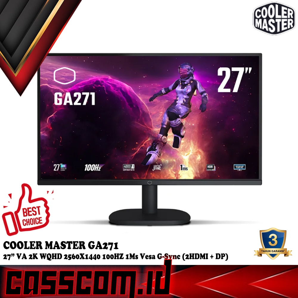 Jual LED Monitor Gaming Cooler Master GA271 27" VA 2K WQHD 2560x1440 ...
