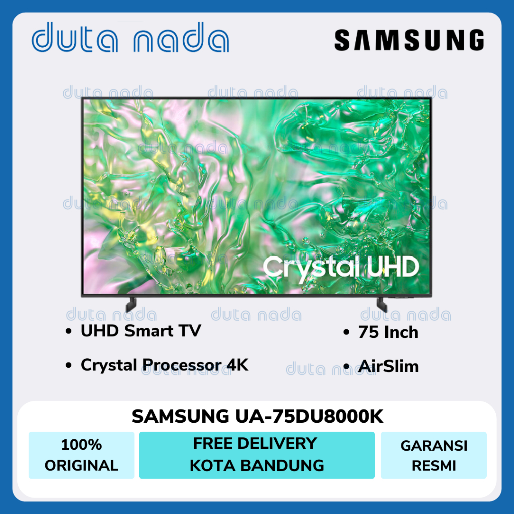 Jual Samsung Crystal UHD 4K Smart TV 75 Inch UA75DU8000K / UA-75DU8000K | Shopee Indonesia