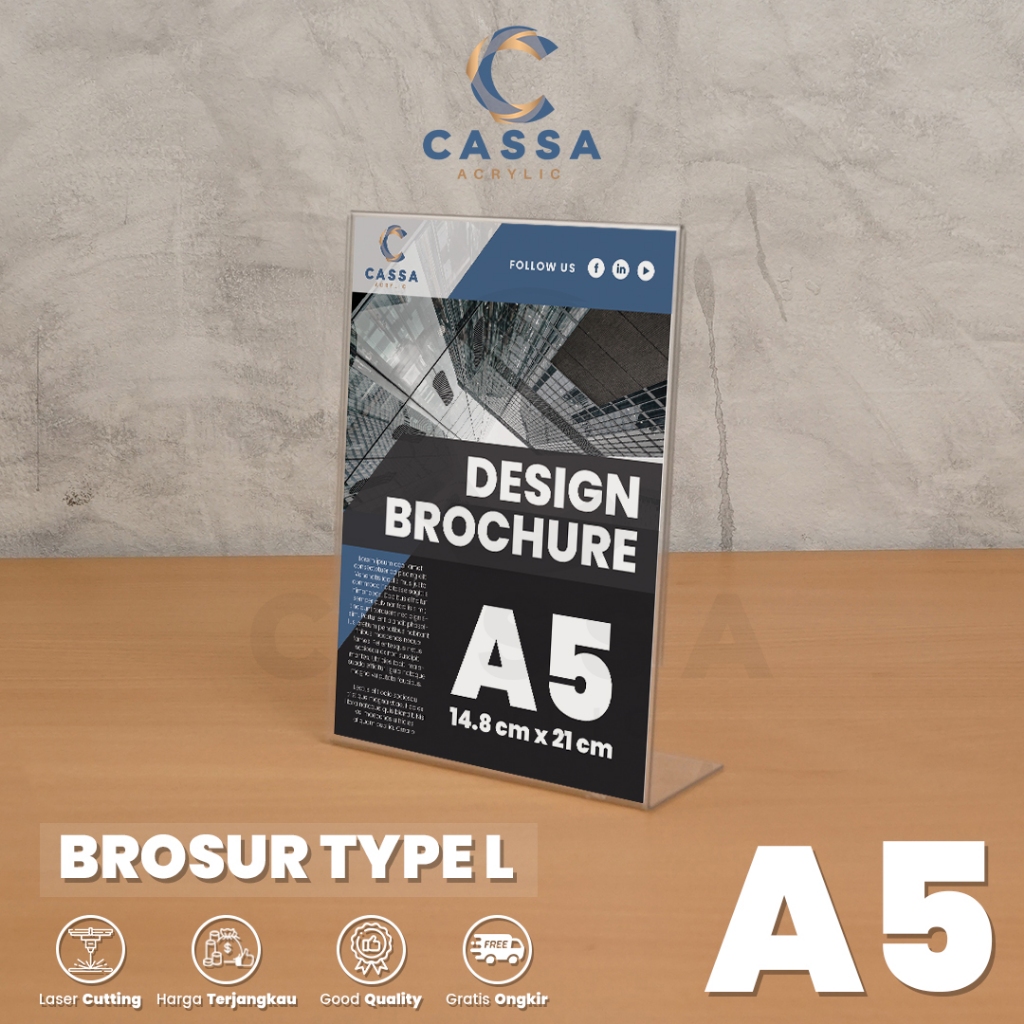 Jual Tempat Brosur A5 Potrait 2mm 1 Sisi / Tent Holder / Akrilik ...