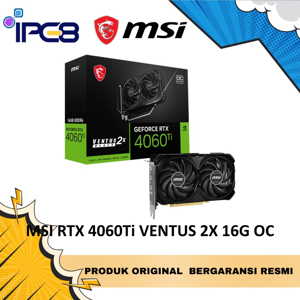 Jual MSI VGA GAMING GEFORCE RTX 4060 Ti VENTUS 2X BLACK 16G OC / MSI RTX 4060Ti VENTUS 2X BLACK ...