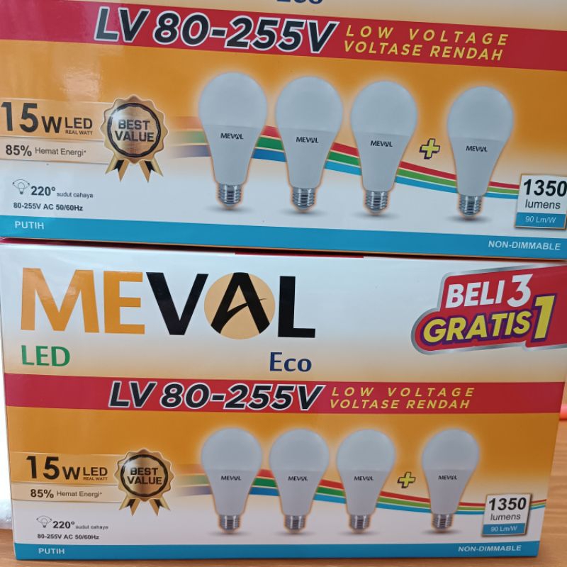 Jual Lampu Led buld Meval 15 watt Putih lampu voltase rendah beli 3 ... Jual Lampu Led buld Meval 15 watt Putih lampu voltase rendah beli 3 ...