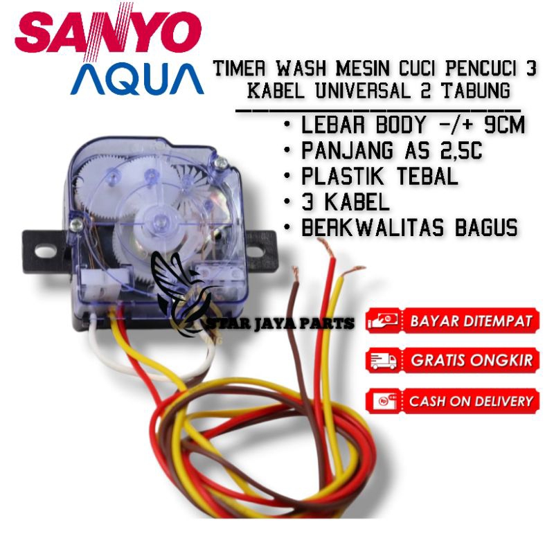 Jual SANYO AQUA TIMER PENCUCI PENGILLING MESIN CUCI 2 TABUNG 3 KABEL KWALITAS | Shopee Indonesia