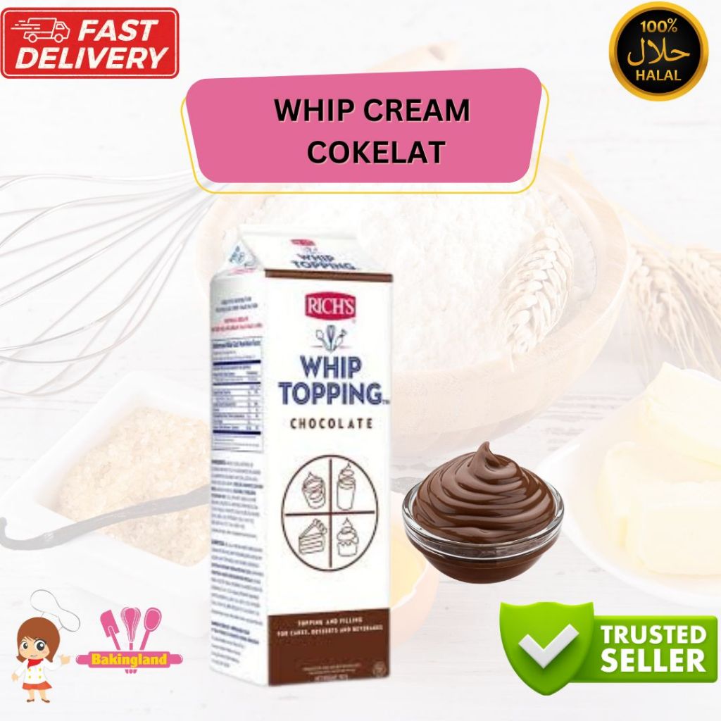 Jual Richs Whip / whippy Cream Chocolate 907ml | Shopee Indonesia