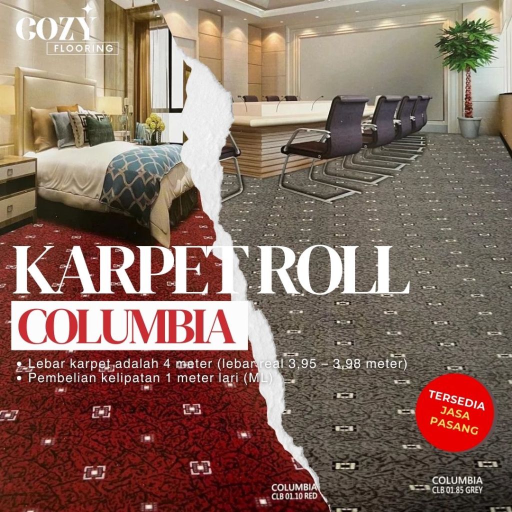 Jual karpet roll columbia lebar 4m | karpet hotel | karpet kantor ...