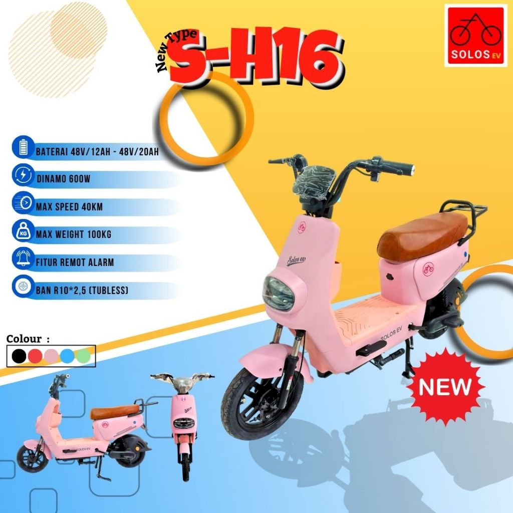 Jual NEW ARRIVAL!!! Sepeda Listrik Solos Type S-H16 | Shopee Indonesia
