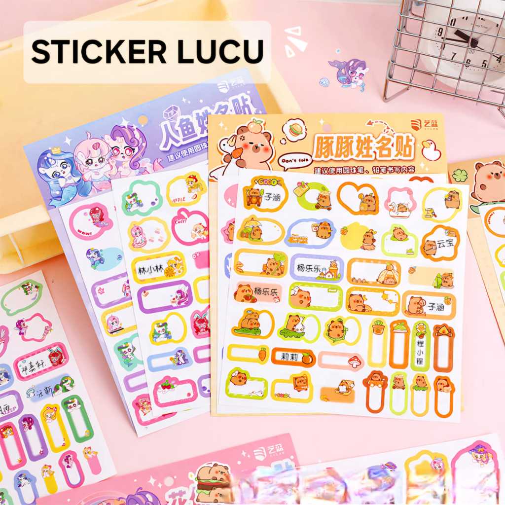 Jual MILANBERRY STIKER LUCU LABEL NAMA STICKER PERNAK PERNIK STATIONARY ...