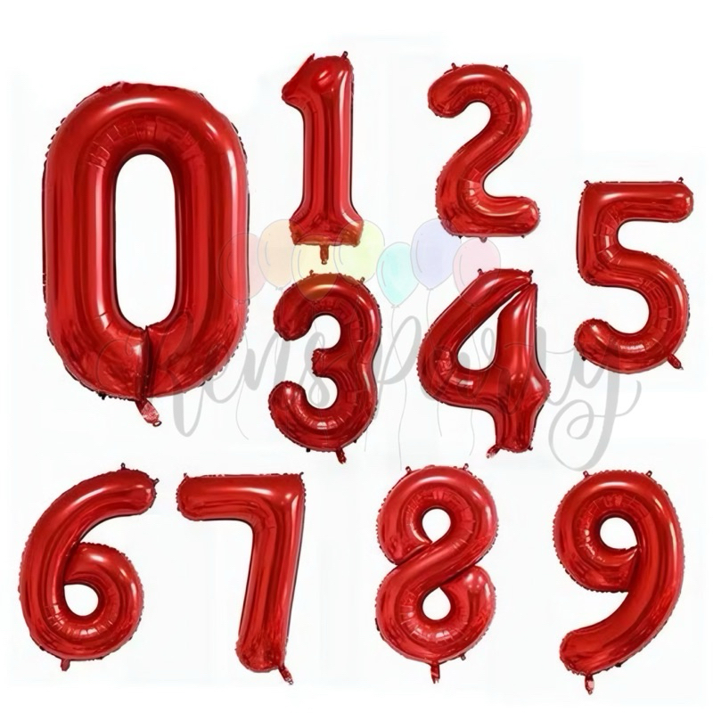 Jual BALON ANGKA MERAH JUMBO UKURAN 75 CM | Shopee Indonesia