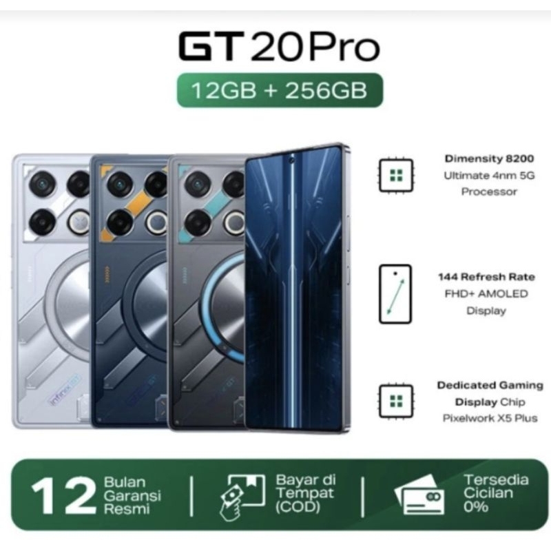 Jual Infinix GT 20 Pro 5G 12/256GB dimensity 8200 & GT20 Pro 8/256 | Shopee Indonesia