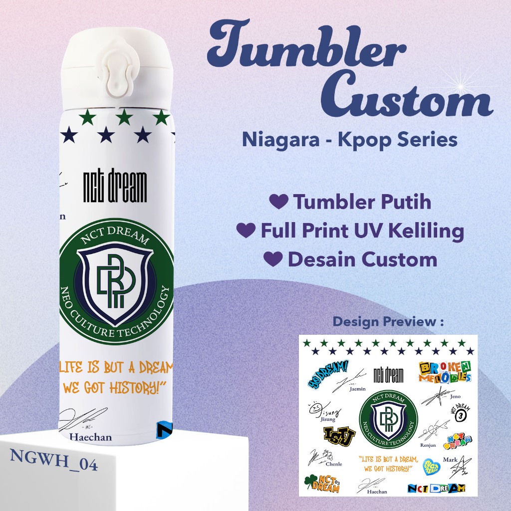 Jual CUSTOM TUMBLER / TERMOS NIAGARA AESTHETIC KPOP SERIES FULL PRINT ...