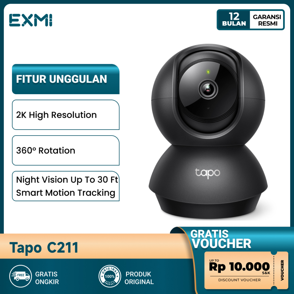 Jual TP-Link Tapo C211 Smart Camera 2K QHD Kamera CCTV 360 Security Wi-Fi Camera IP Camera ...