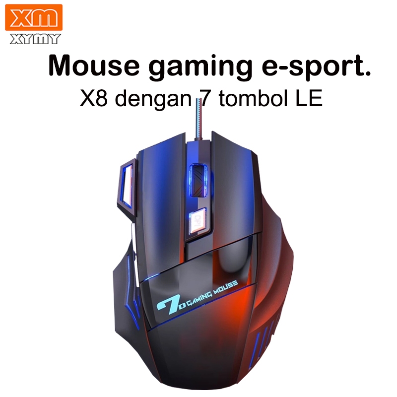 Jual XM XYMY Esports Gaming Mouse 7 Tombol LED (RGB) DUA Mouse Gaming ...