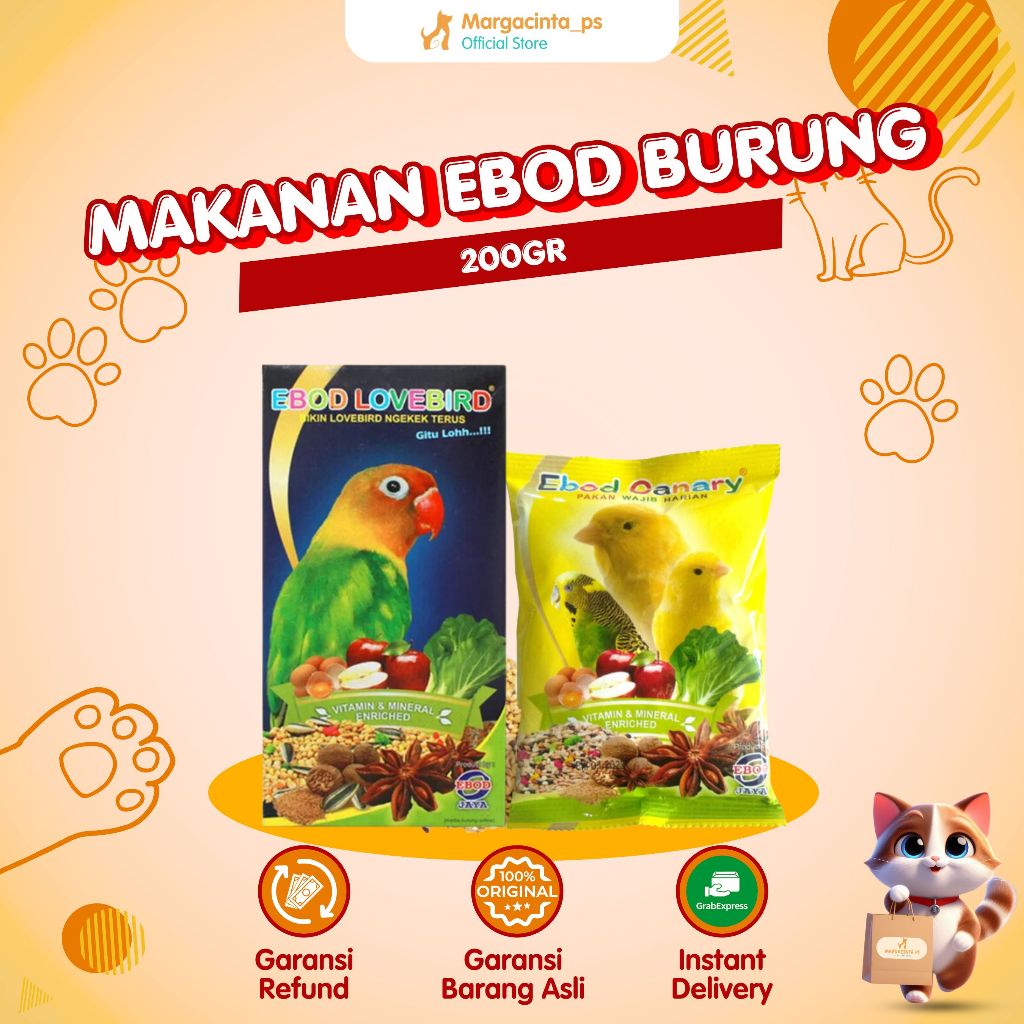 Jual Makanan Biji Bijian Untuk Burud Ebod Canary & Ebod Lovebard 200gr ...