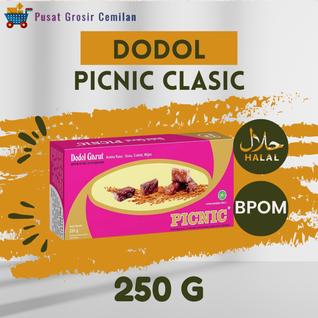 Jual Dodol Picnic Garut Classic 250g Susu Coklat Wijen | Shopee Indonesia