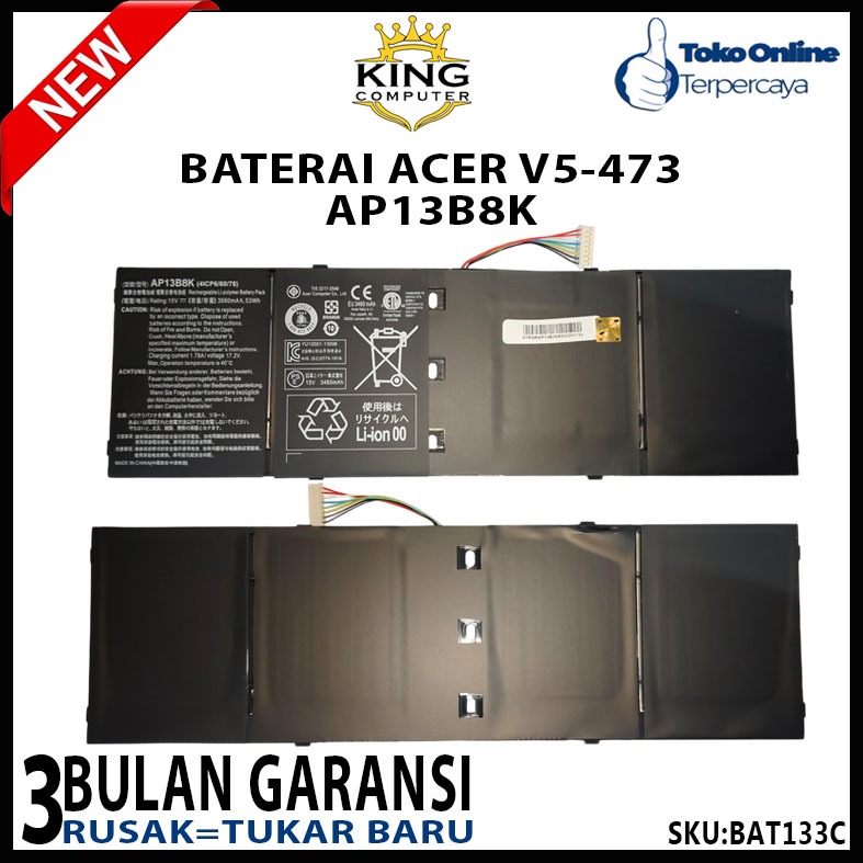 Jual BATERAI ACER ASPIRE V5-473 V5-473G V5-573 V5-573G AP13B8K ORIGINAL | Shopee Indonesia