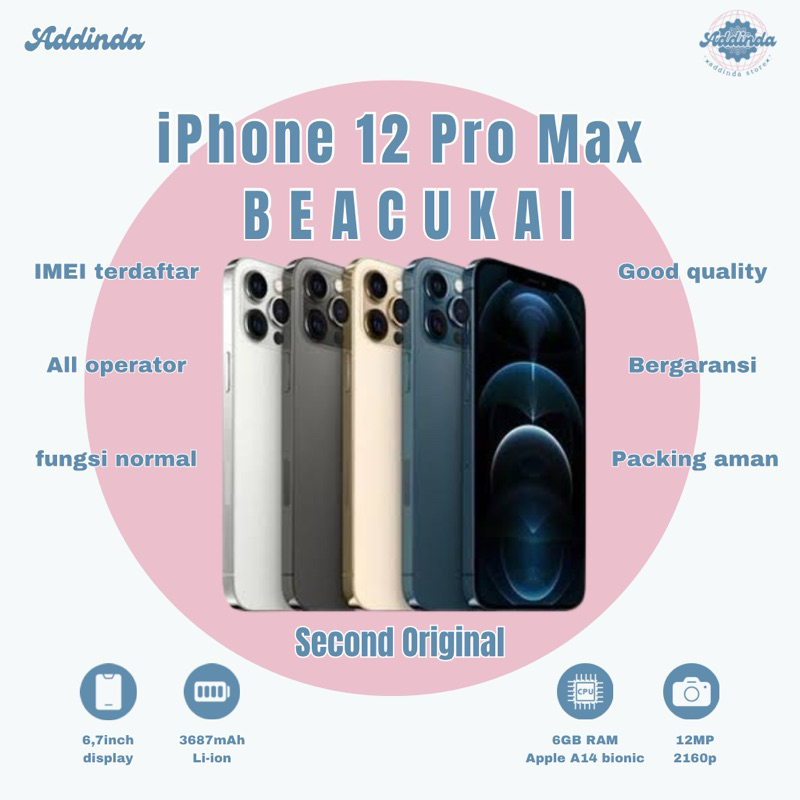 Jual Apple iPhone 12 Pro Max 128GB/256GB/512GB (IMEI TERDAFTAR BEA CUKAI) Seken original ...
