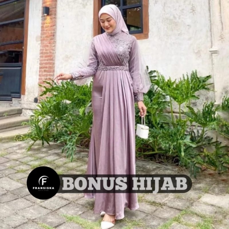 Jual TERMURAH!!! ADEVA DRESS BROKAT KOMBINASI / FASHION MUSLIM WANITA / GAMIS ADEEVA/ BISA COD ...