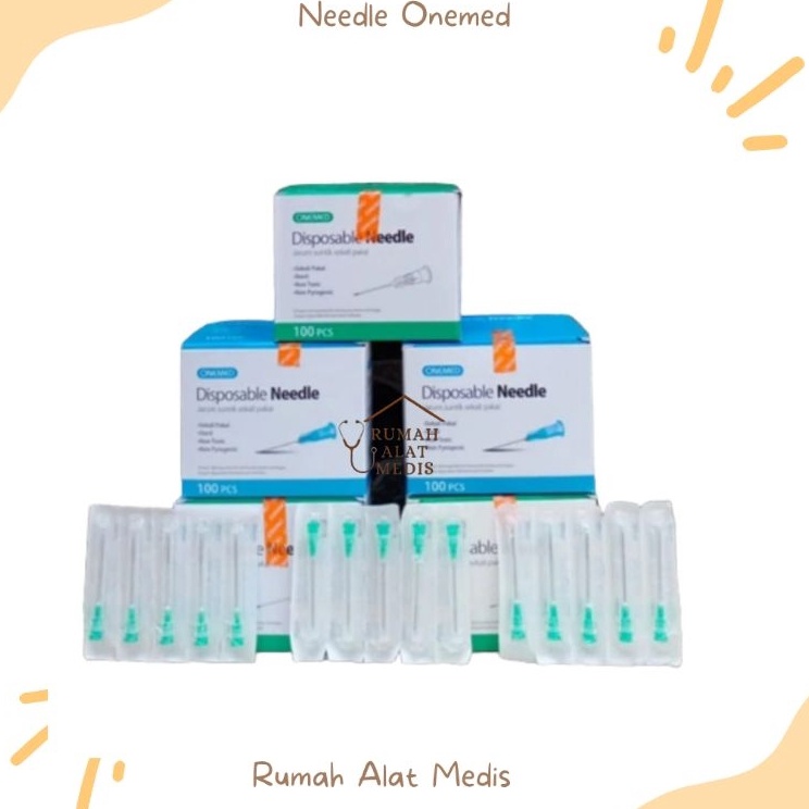 Jual Buruan Bayar Per Box Disposable Needle Onemed 1s 18G 23G 24G 25G 26G 27G 3G | Shopee Indonesia