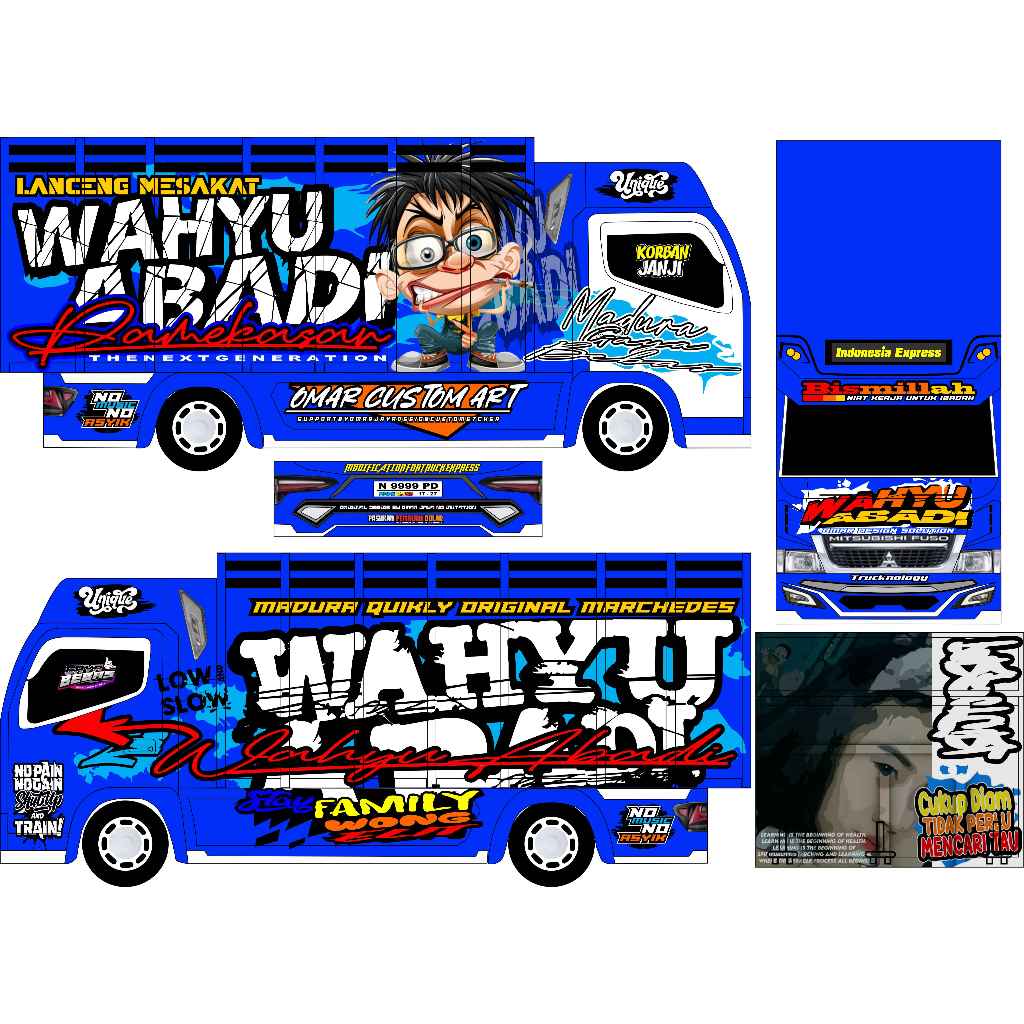 Jual STIKER MINIATUR TRUCK WAHYU ABADI BIRU MBOIS | Shopee Indonesia