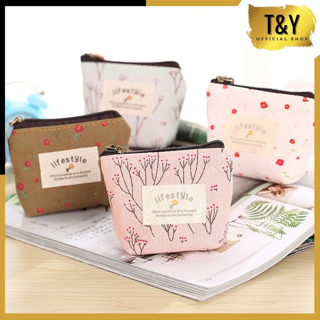 Jual T&Y Pouch Dompet Koin Resleting Live Style Kanvas Dompet Serbaguna ...