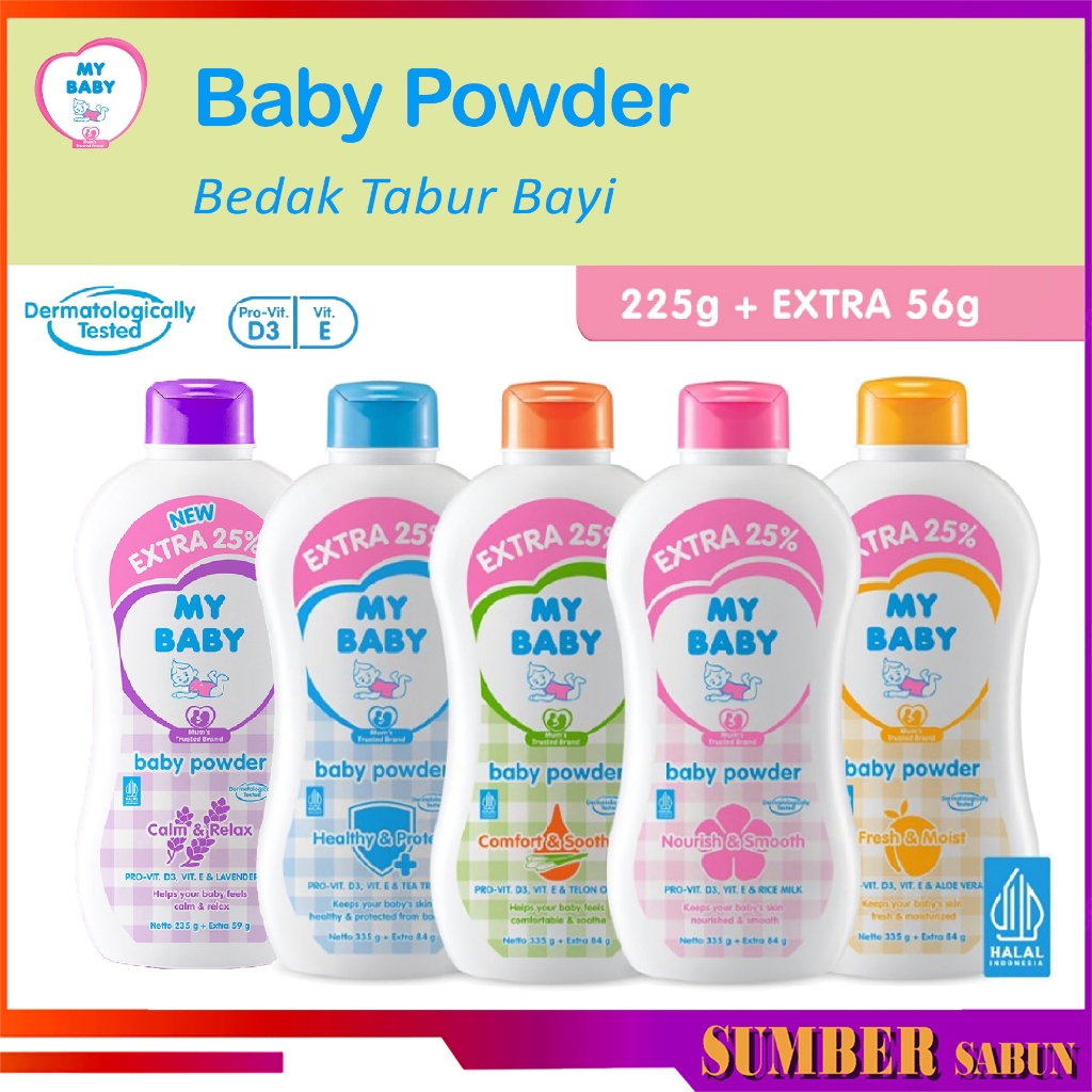Jual My Baby Powder 225g + 56g - Bedak Tabur Bayi Perawatan Kulit Bayi Sensitif | Shopee Indonesia