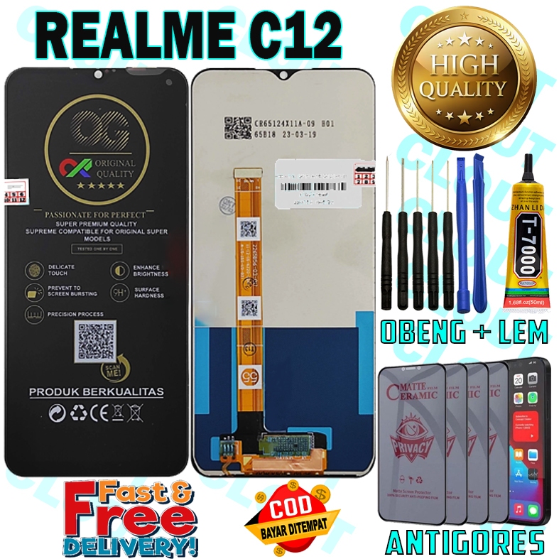 Jual LCD TOUCHSCREEN REALME C12 LAYARSENTUH ORIGINAL ORI ALL MEREK ...