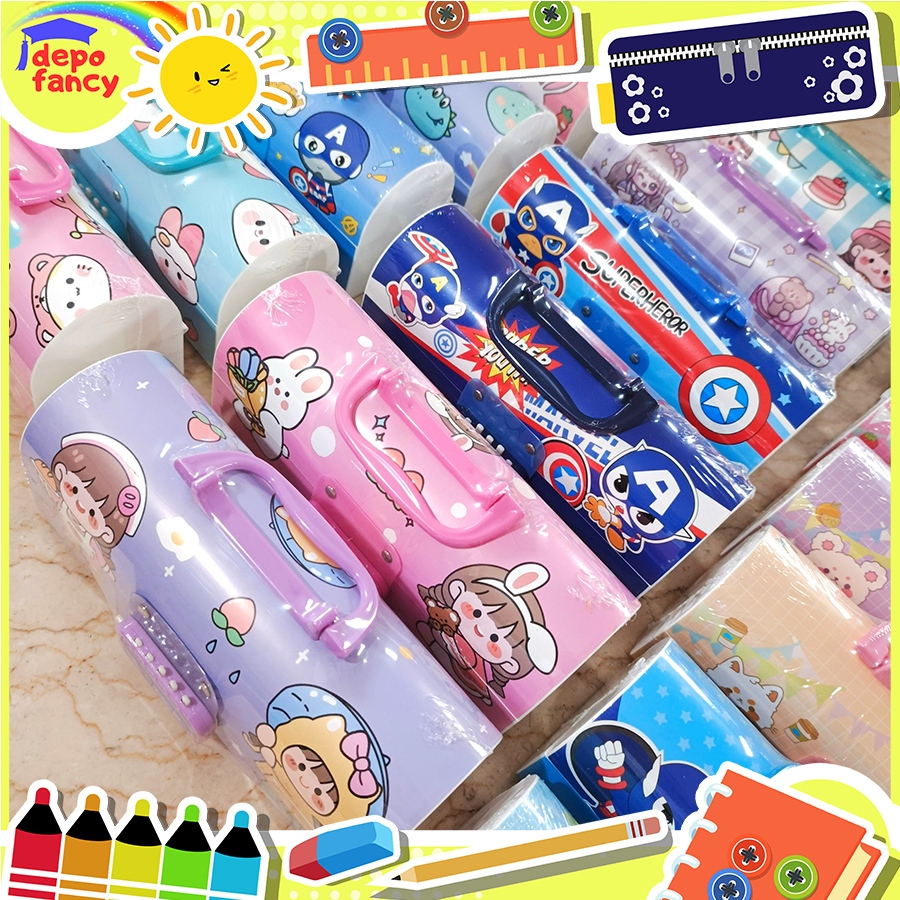 Jual Kotak Pensil Mika PVC Tebal + Kode 2 Susun + White Board / Pencil ...