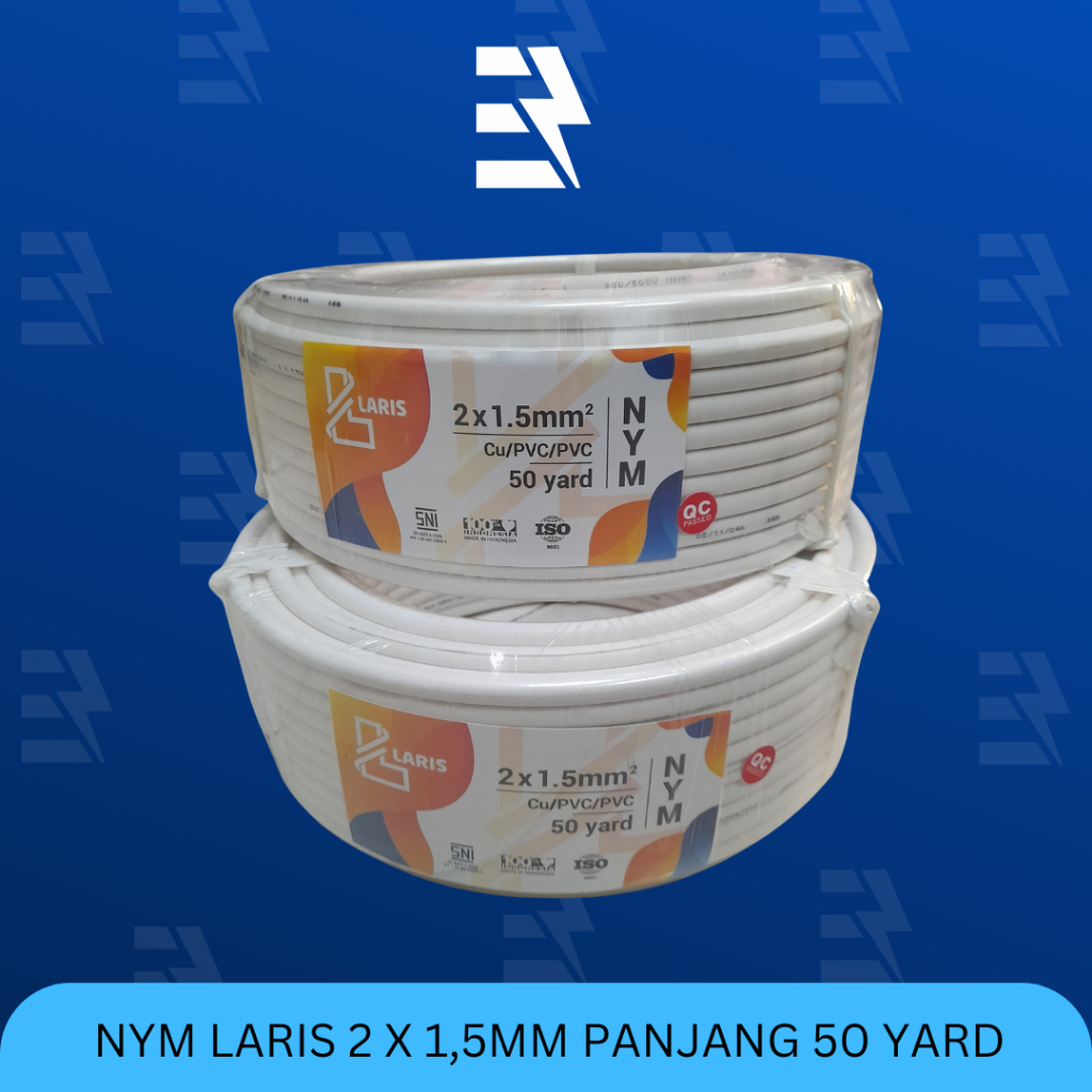 Jual KABEL ENGKEL/ KABEL KAWAT NYM LARIS 2 X 1,5MM PANJANG 50 YARD ...