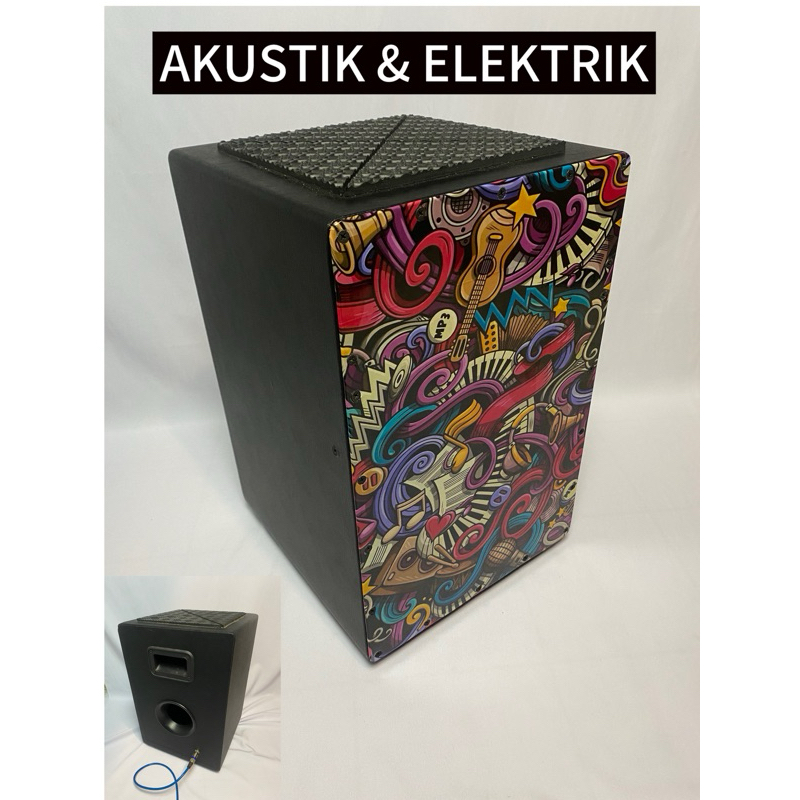 Jual cajon akustik elektrik kajon motif kahon premium drum box | Shopee ...