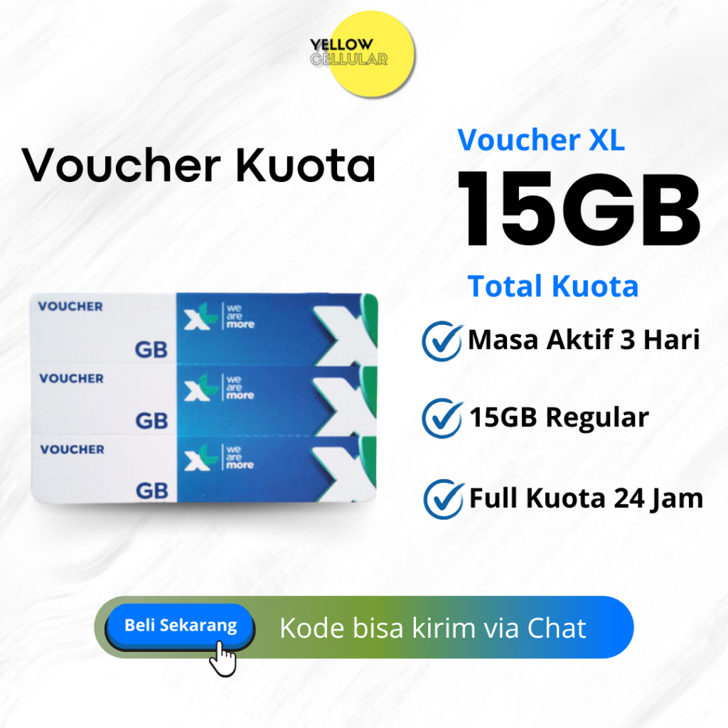 Jual VOUCHER KUOTA XL AXIATA 15GB MASA AKTIF 3 HARI VOUCHER XL FULL ...